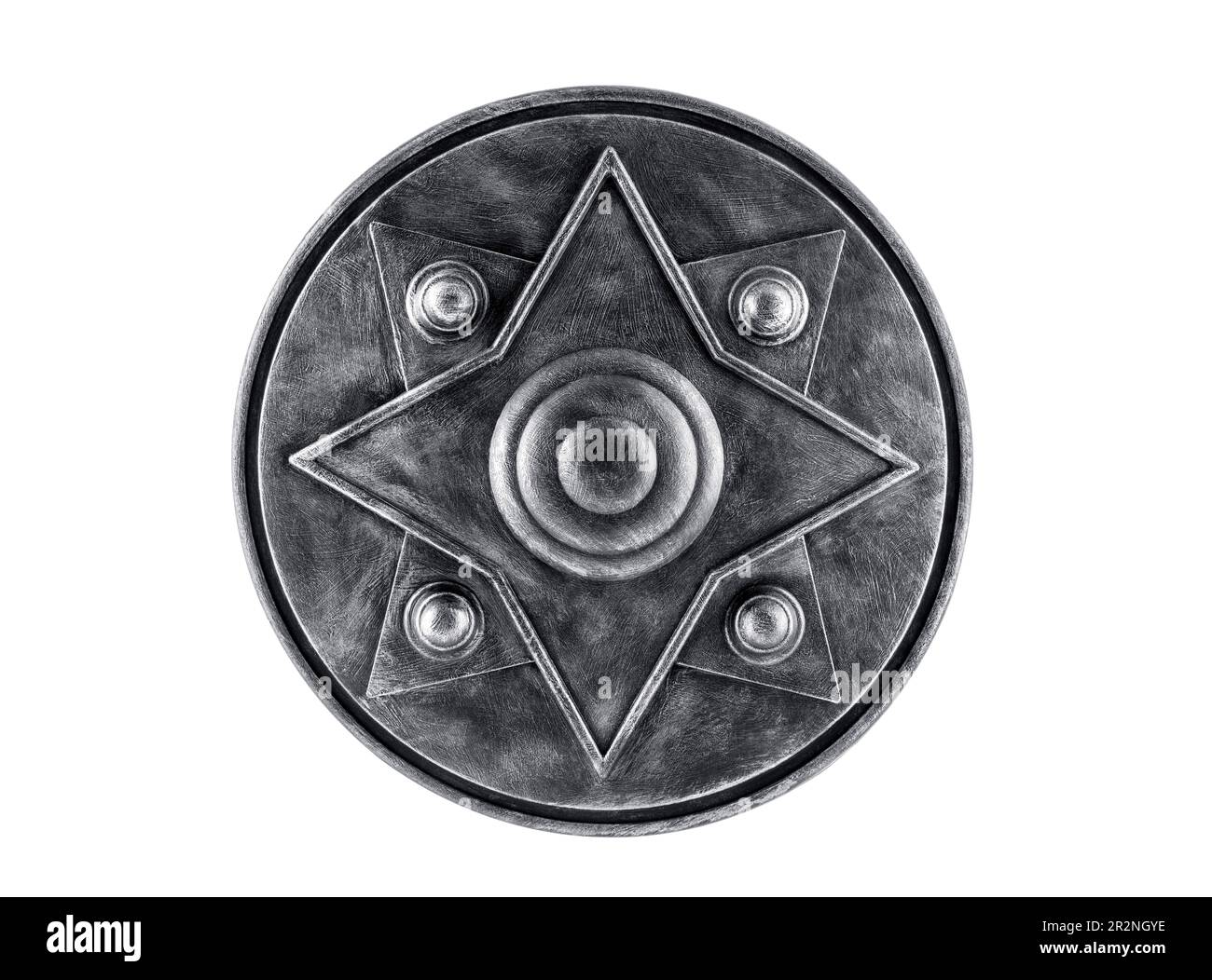 Old round shield isolated on white background with clipping path Stock ...