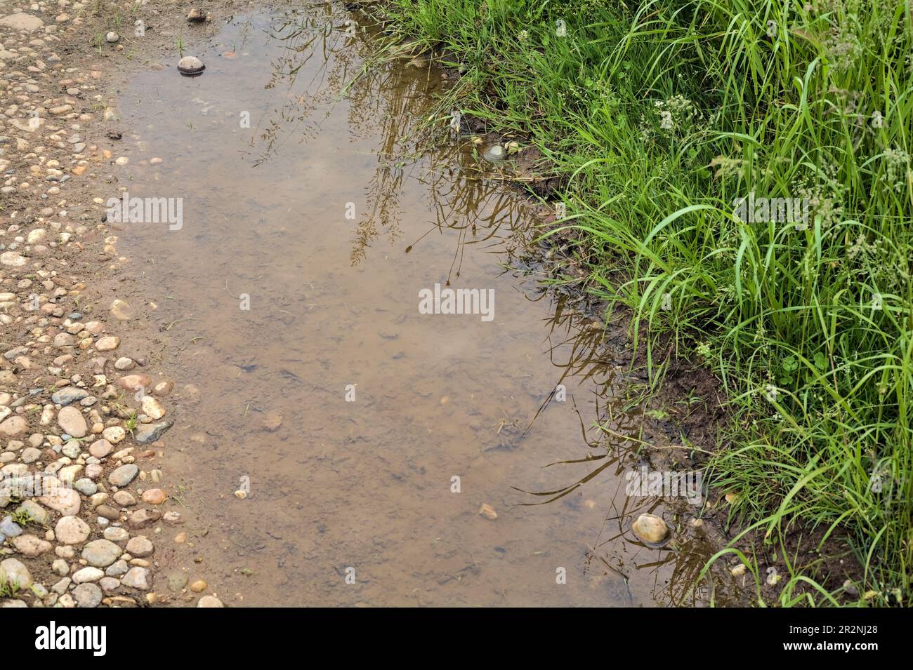 Deep puddle on a dirty road hi-res stock photography and images - Alamy