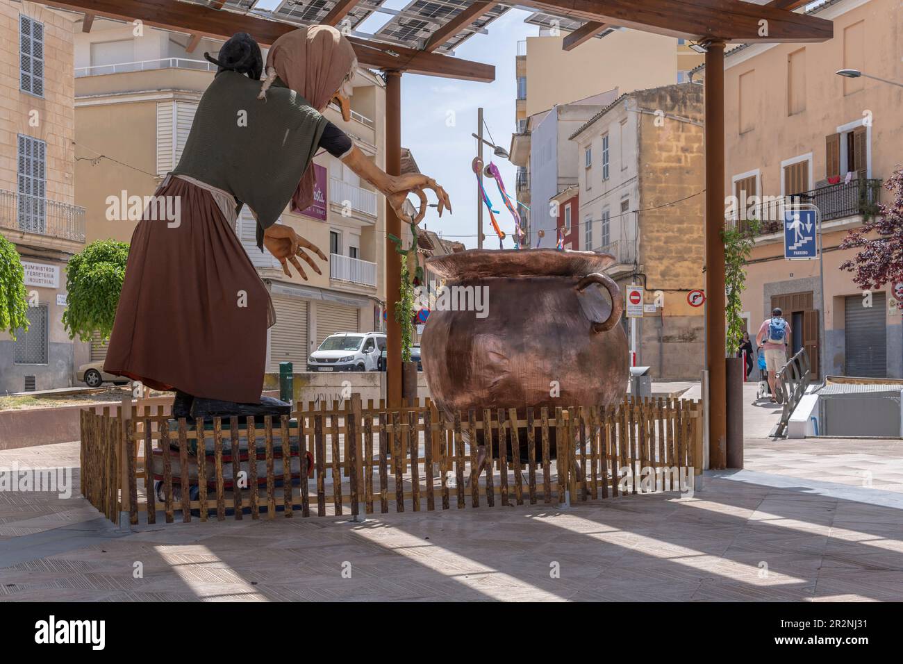 Manacor, Spain; may 06 2023: Manacor Encantat urban festival with large ...