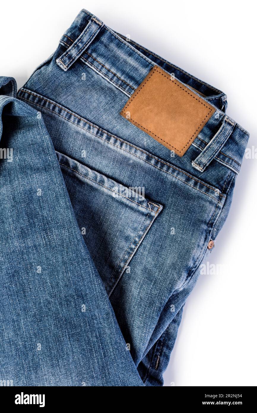 Jeans background isolated white background Stock Photo - Alamy