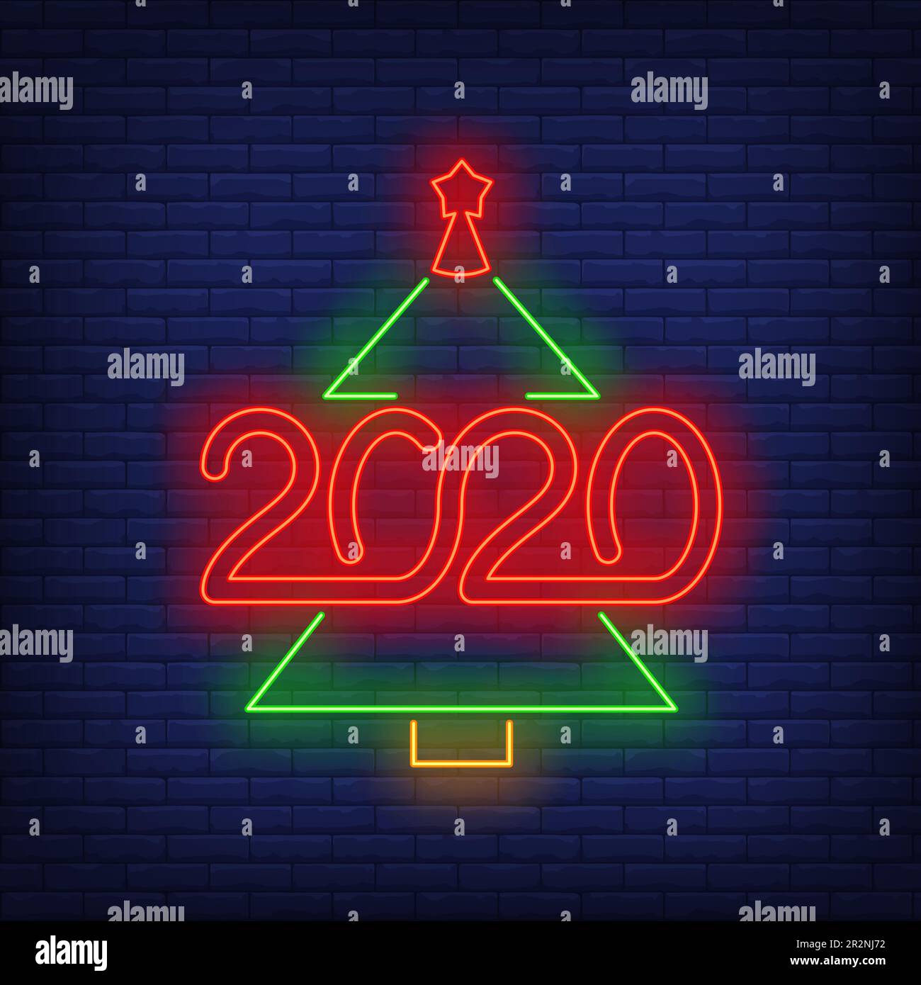 Christmas tree with numbers neon sign Stock Vector Image & Art - Alamy