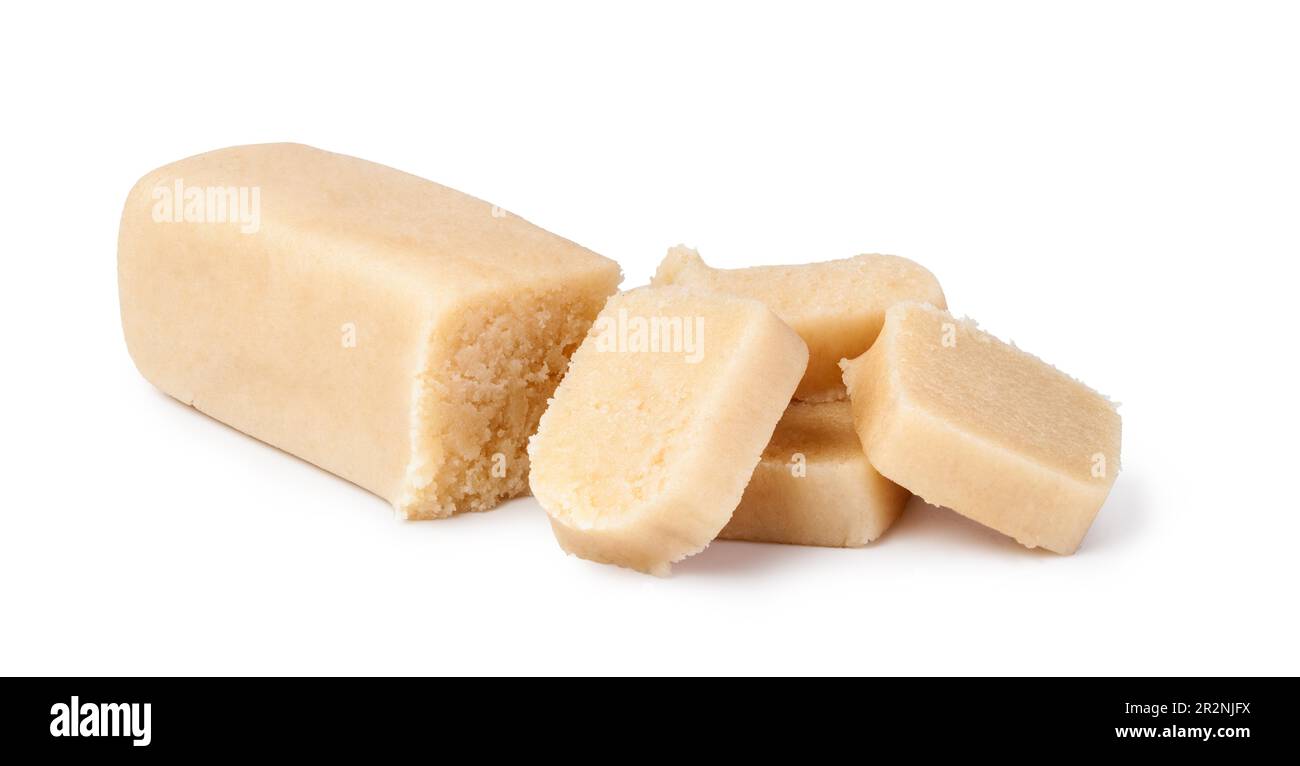 Marzipan on white background Stock Photo - Alamy