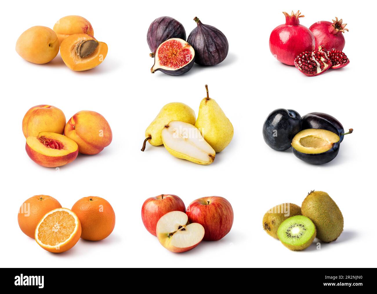 fruit set isolated on white background Stock Photo - Alamy