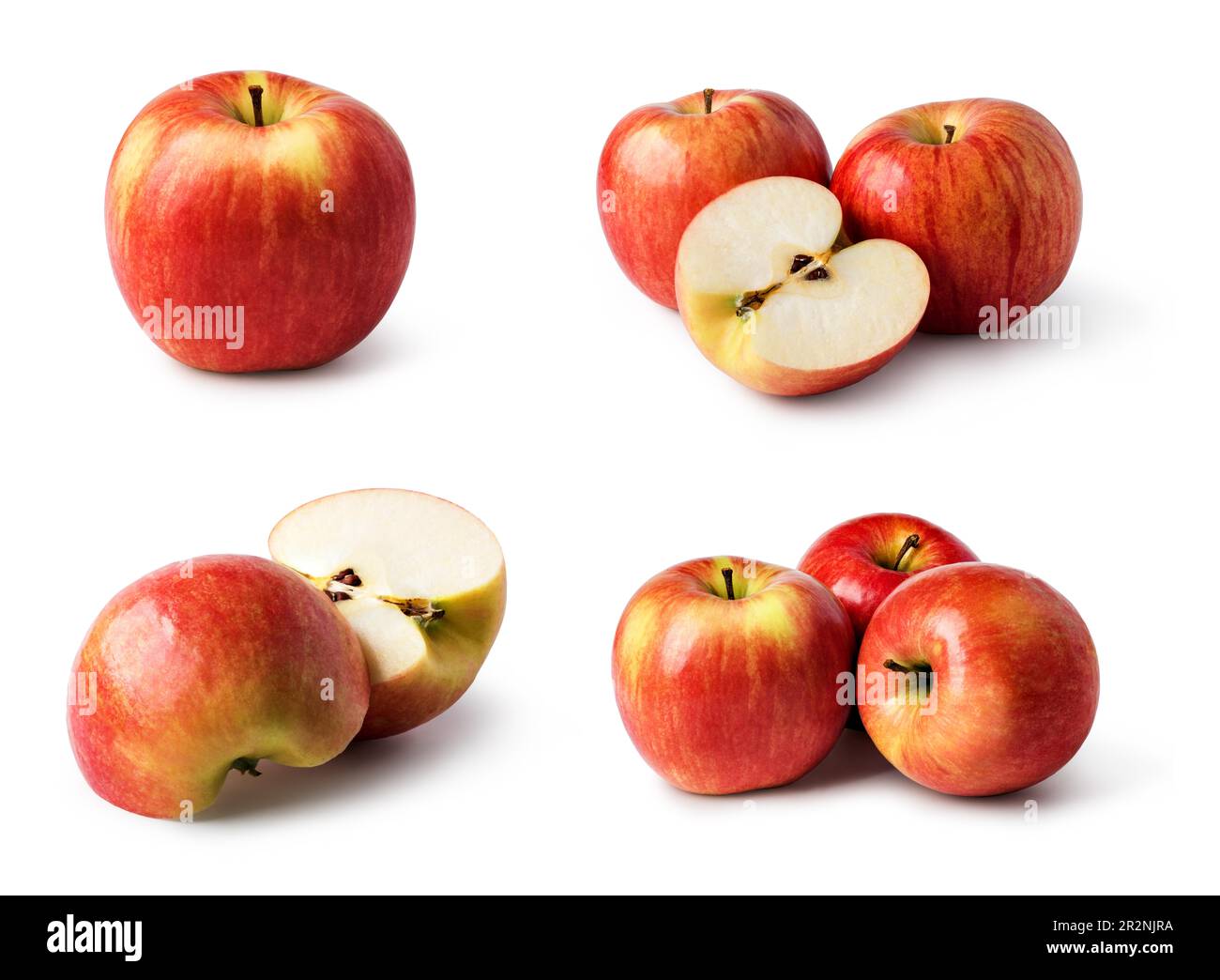 apple fruit set isolated on white background Stock Photo - Alamy