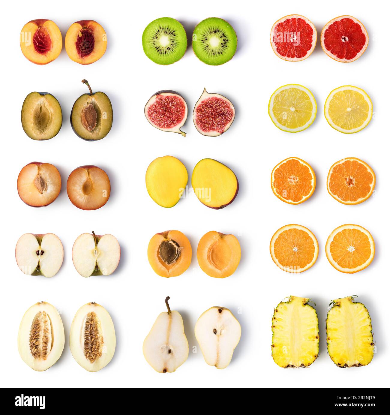 fruit set isolated on white background Stock Photo - Alamy