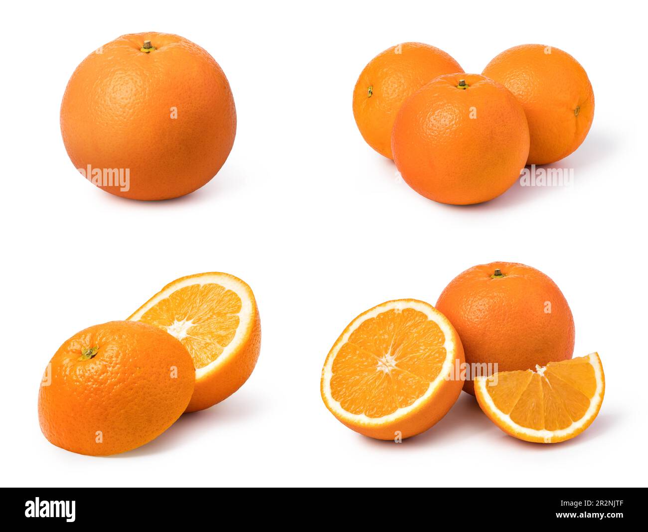 Orange fruit set isolated on white background Stock Photo - Alamy