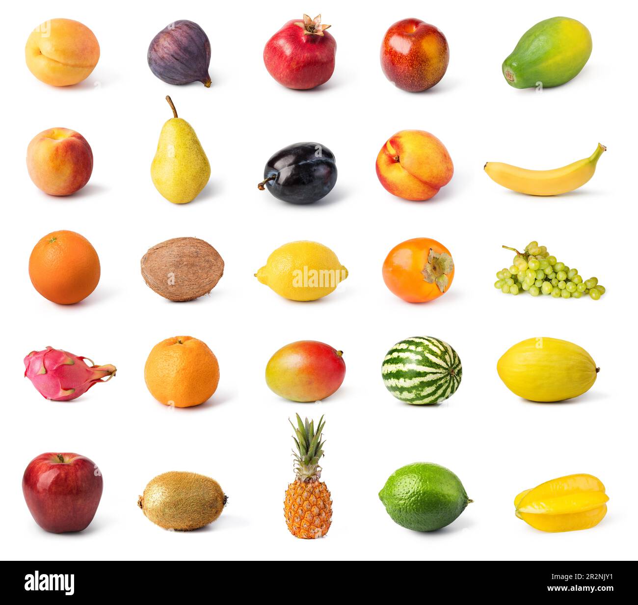 fruit set isolated on white background Stock Photo - Alamy