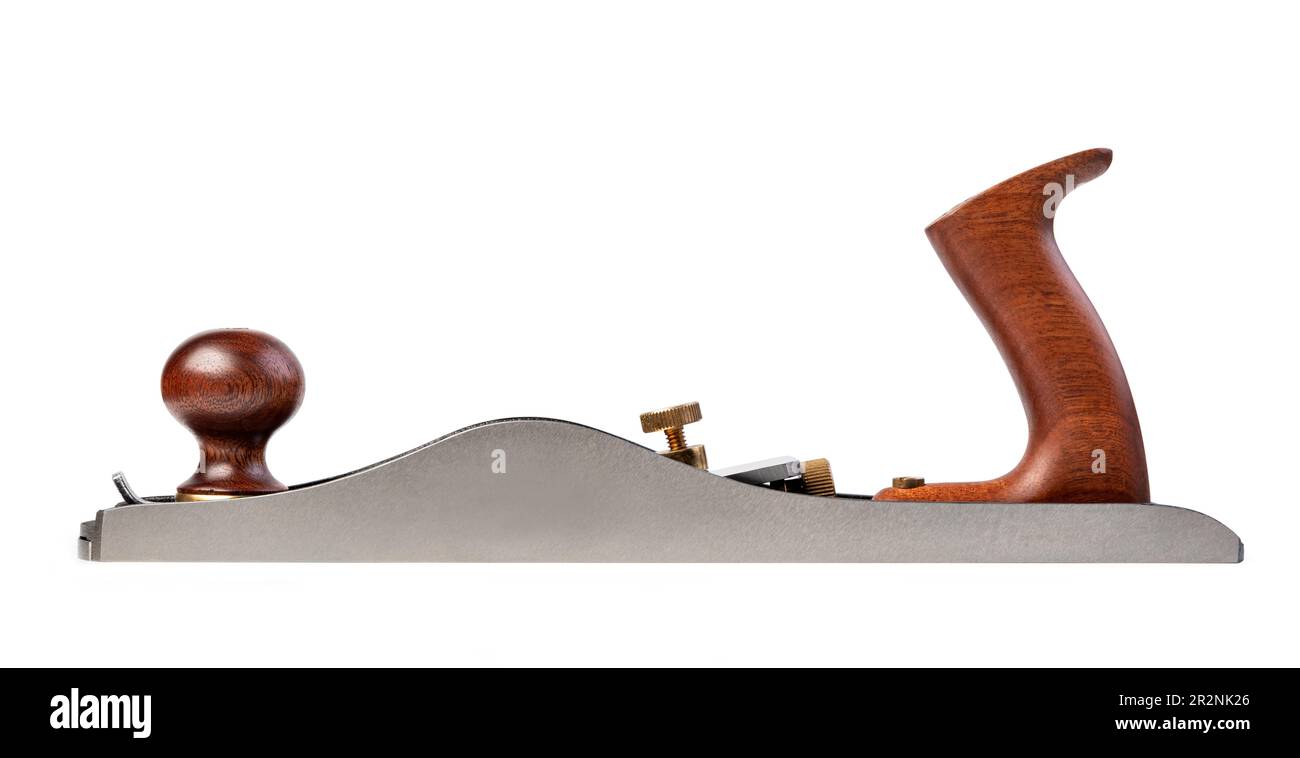 Woodworking plane isolated on white background Stock Photo - Alamy
