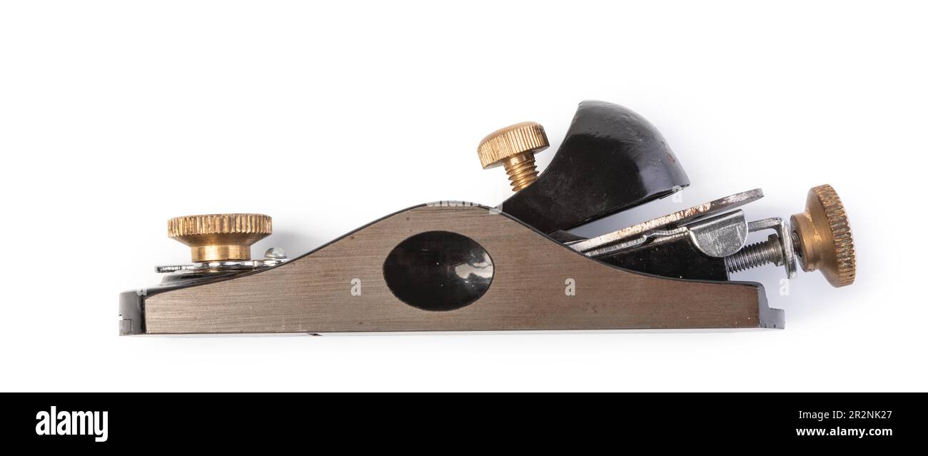 Woodworking plane isolated on white background Stock Photo - Alamy