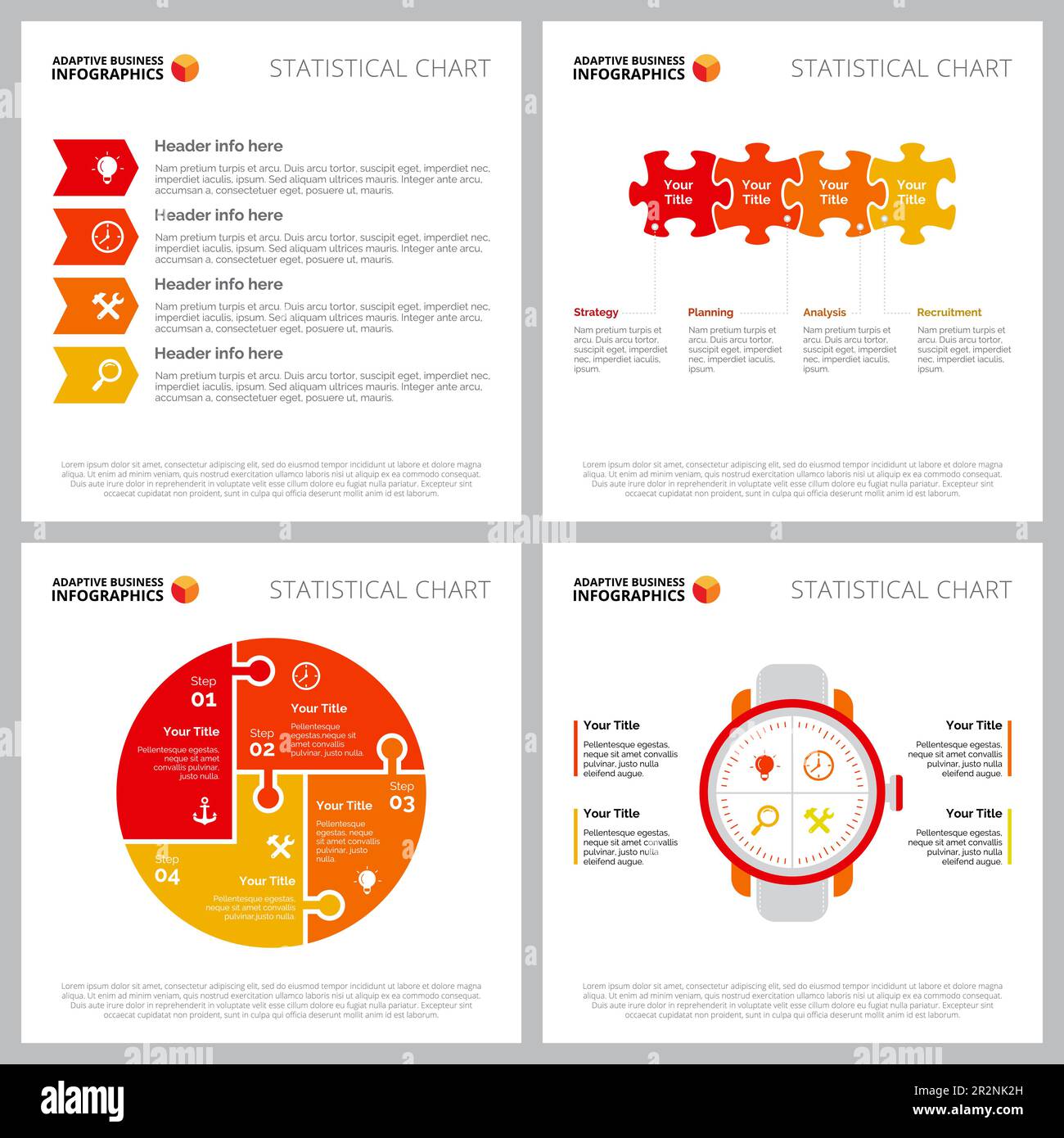 Creative diagram set for management, planning, strategy concept Stock ...