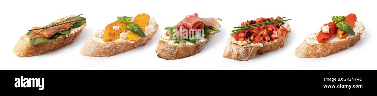 Traditional spanish tapas set on white background Stock Photo - Alamy