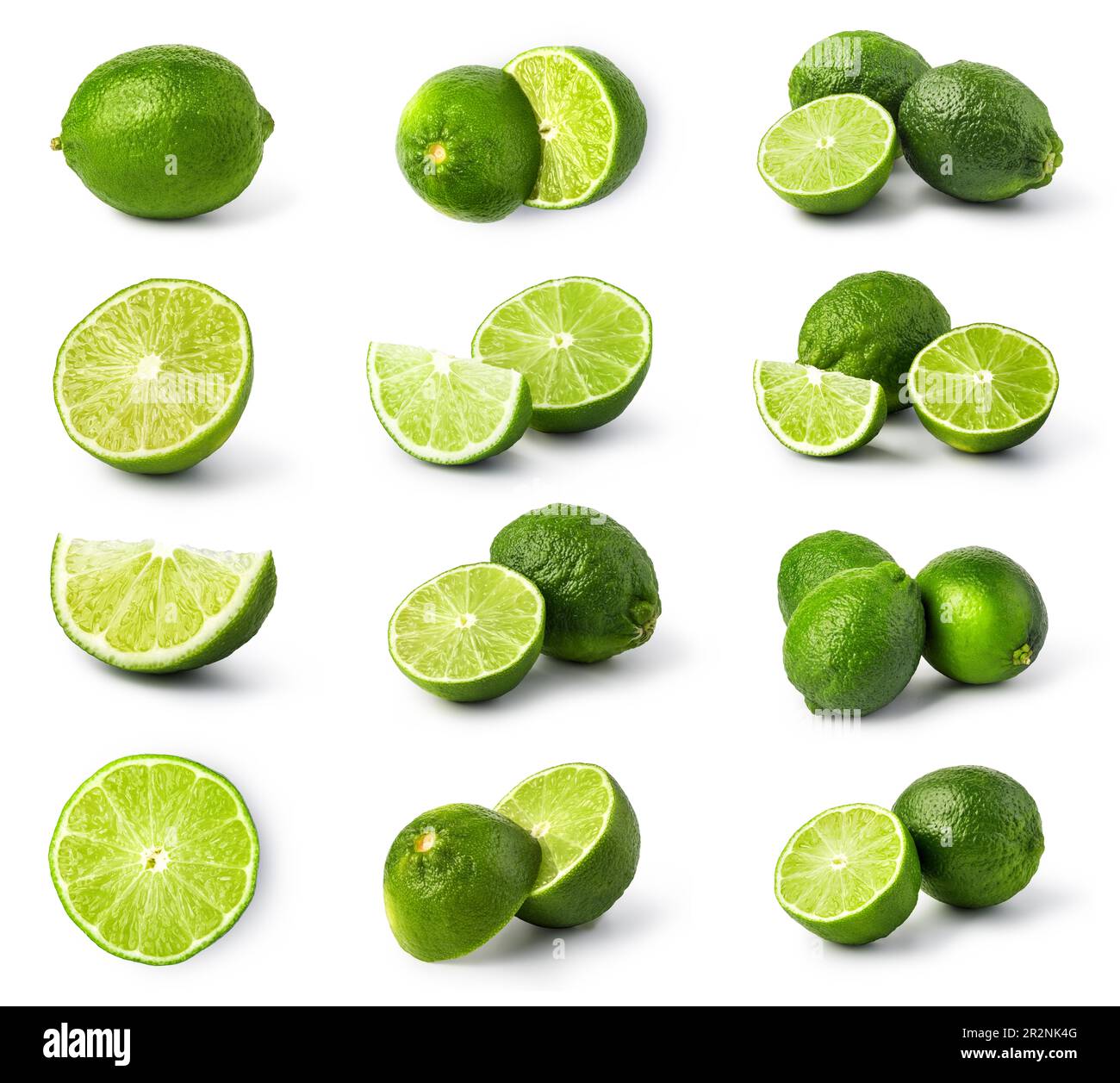 lime citrus fruit set isolated on white background Stock Photo - Alamy