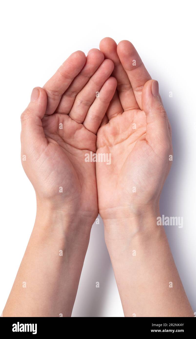 Woman's hand isolated on white Stock Photo - Alamy