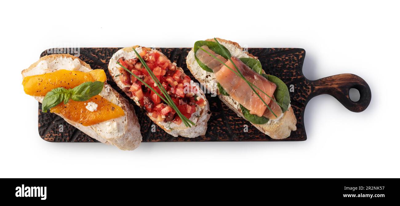 Traditional spanish tapas set on white background Stock Photo - Alamy