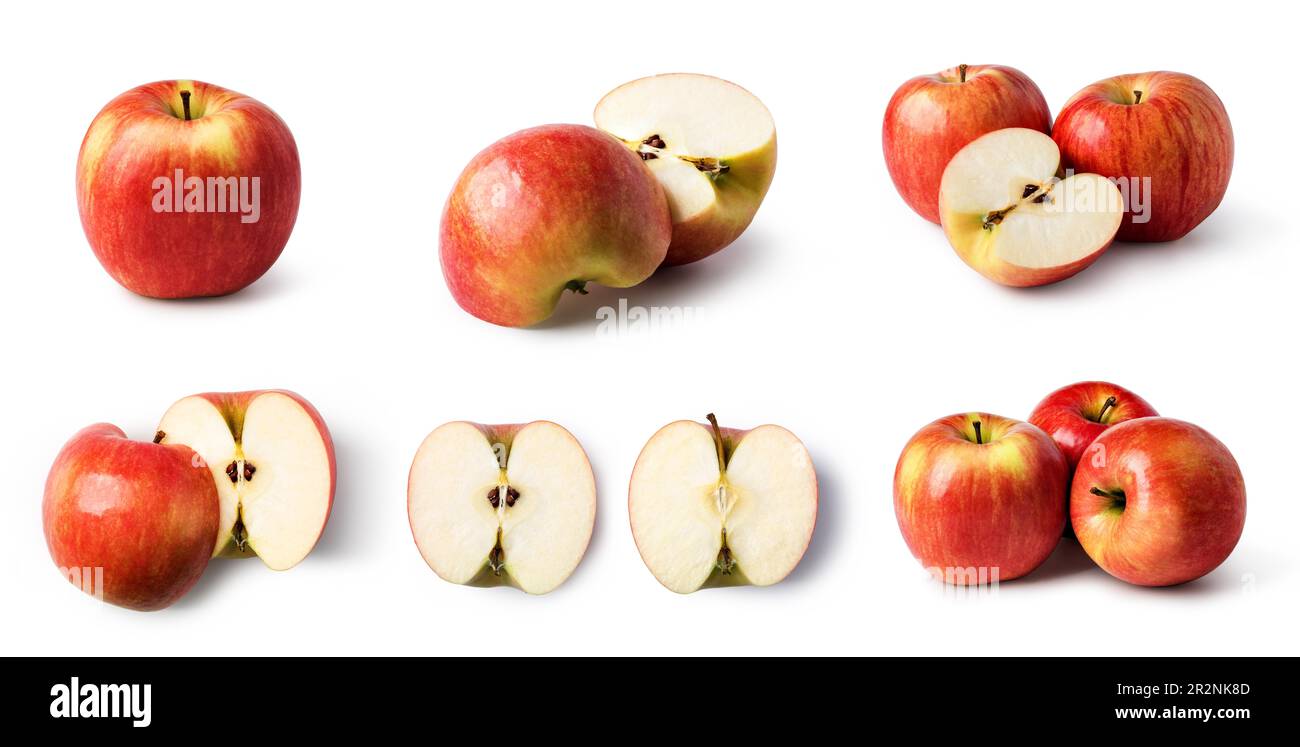 apple fruit set isolated on white background Stock Photo - Alamy