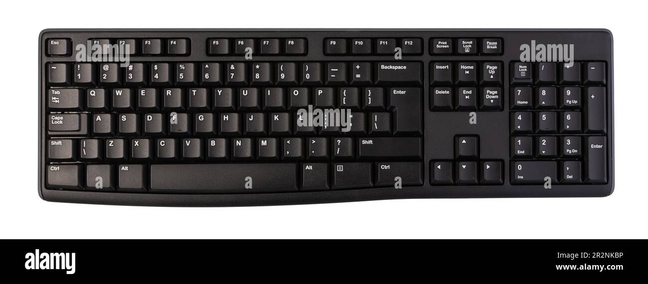 Top view desktop computer keyboard isolated on white background Stock ...