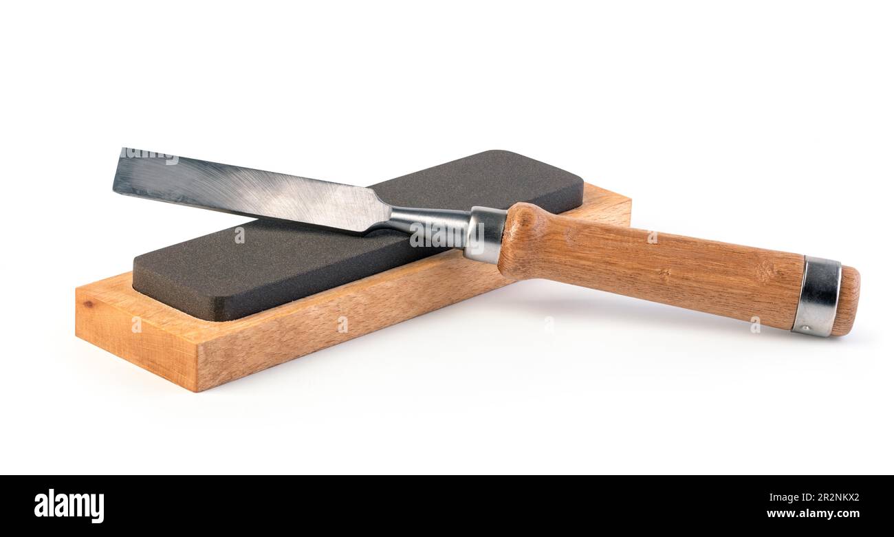 chisel and whetstones on white background Stock Photo - Alamy