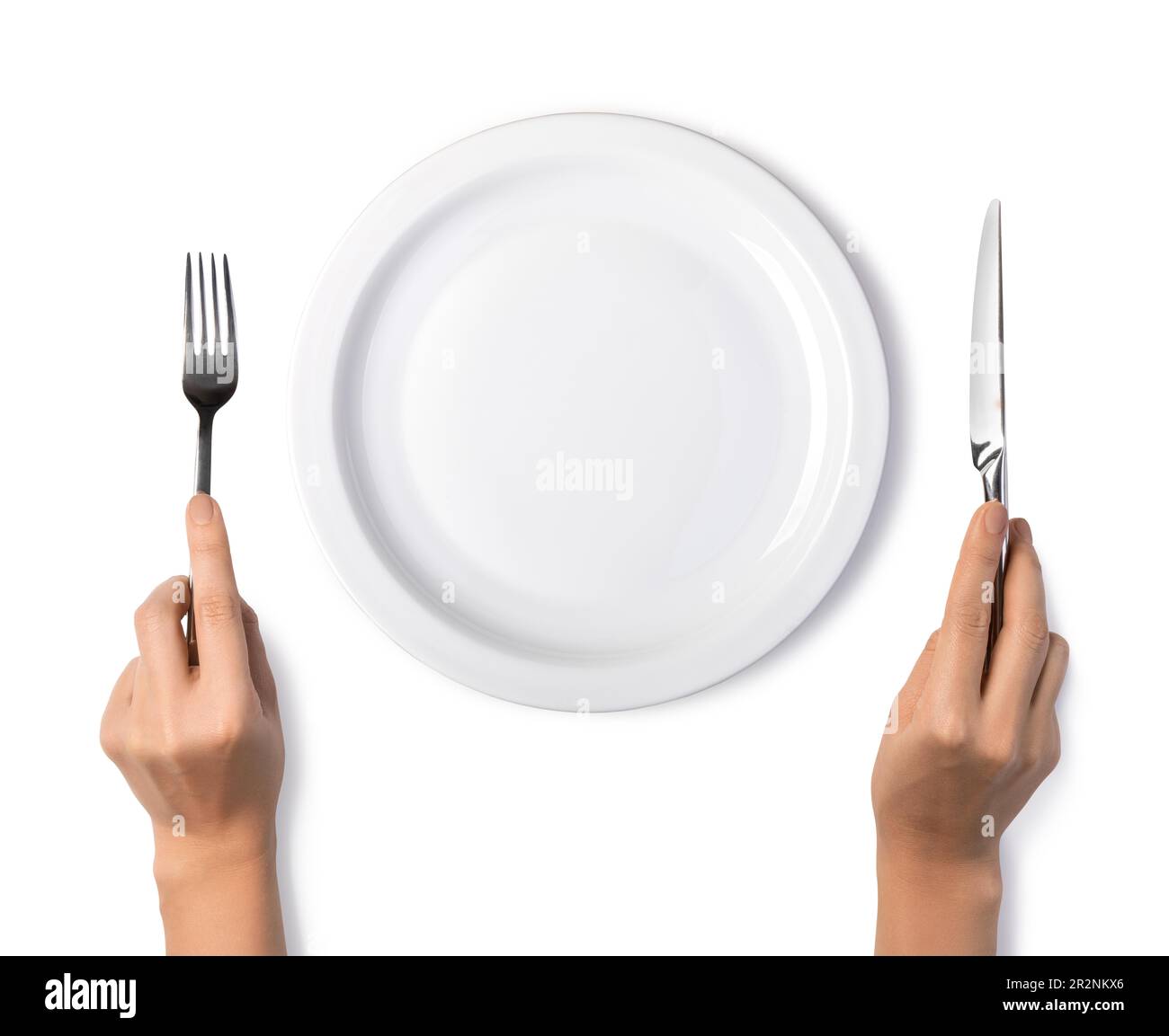 Hand holding fork white background hi-res stock photography and images ...