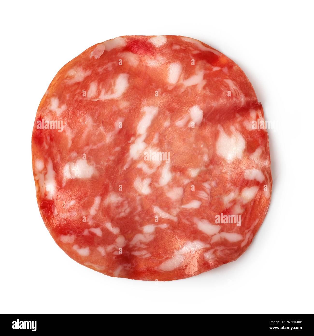 salami sausage slice isolated on white background top view Stock Photo ...