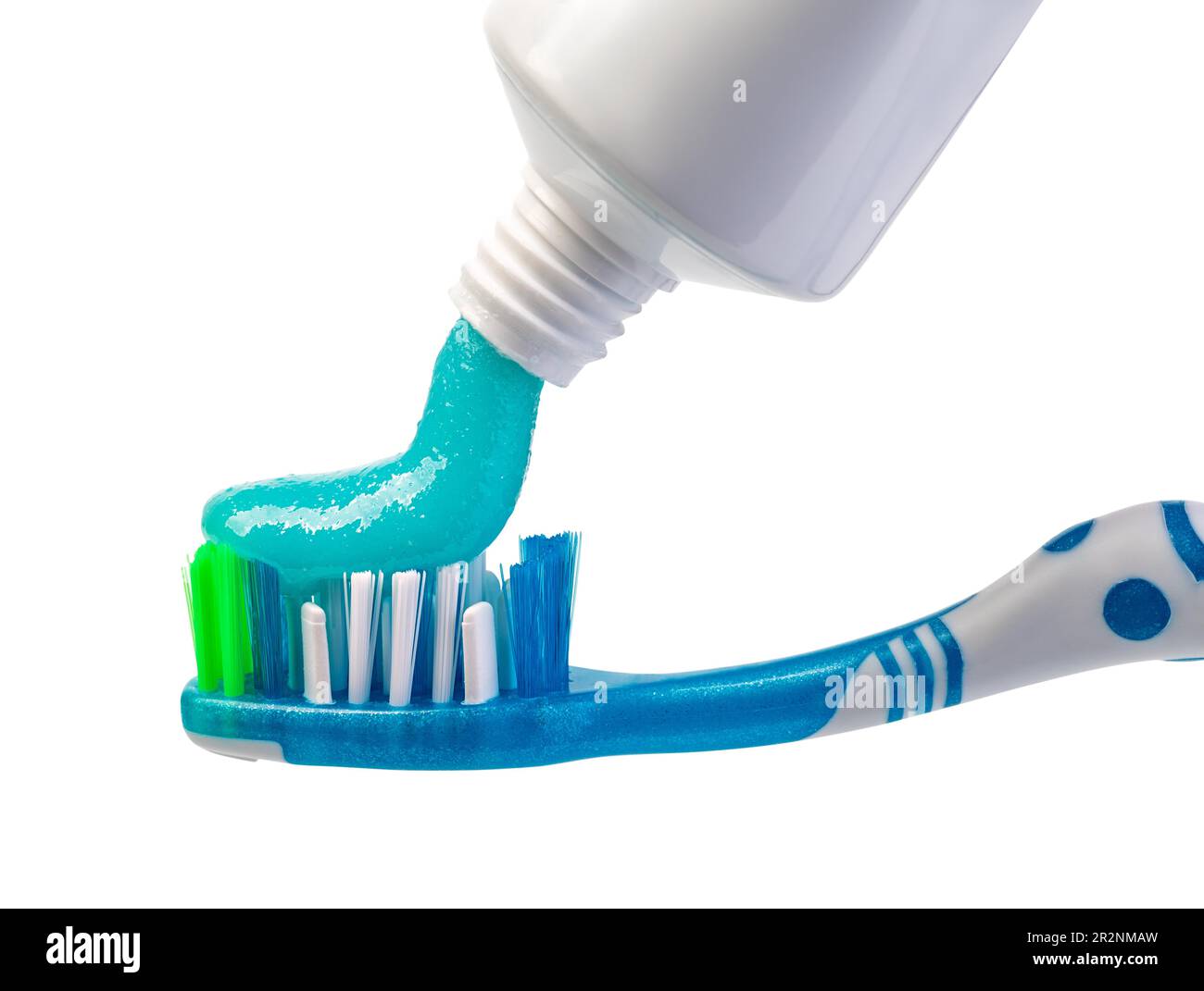 Toothbrush and toothpaste on white background Stock Photo - Alamy