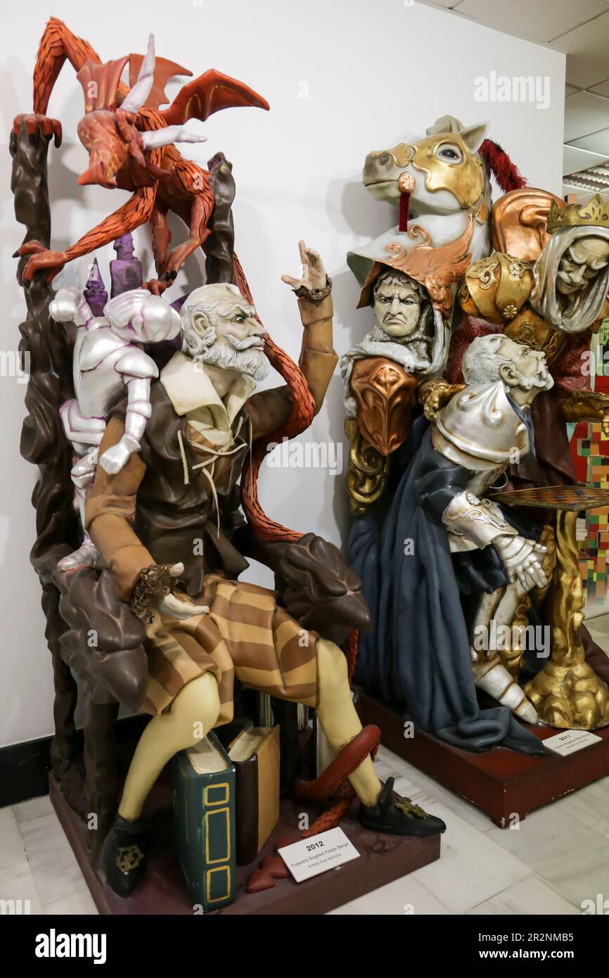 Alicante, Spain- May 16, 2023: Pardoned ninots exhibited in the ...