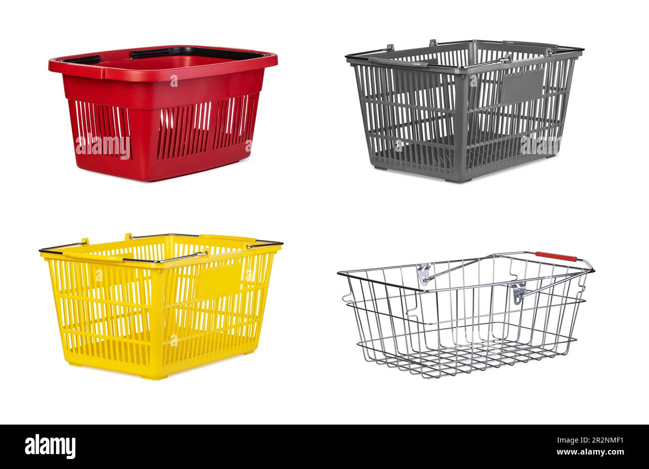 Empty shopping basket isolated on white background Stock Photo - Alamy