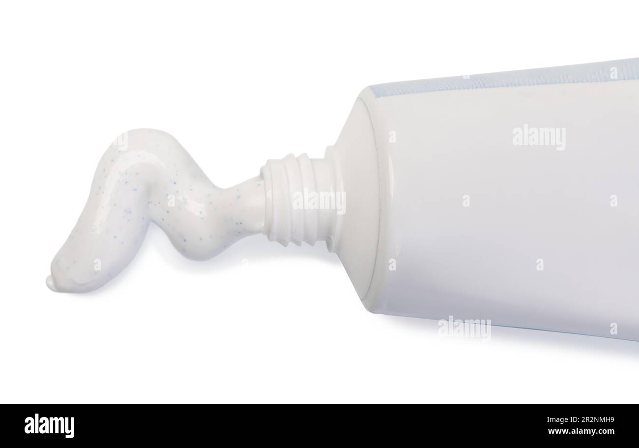 tube of toothpaste on a white background Stock Photo - Alamy