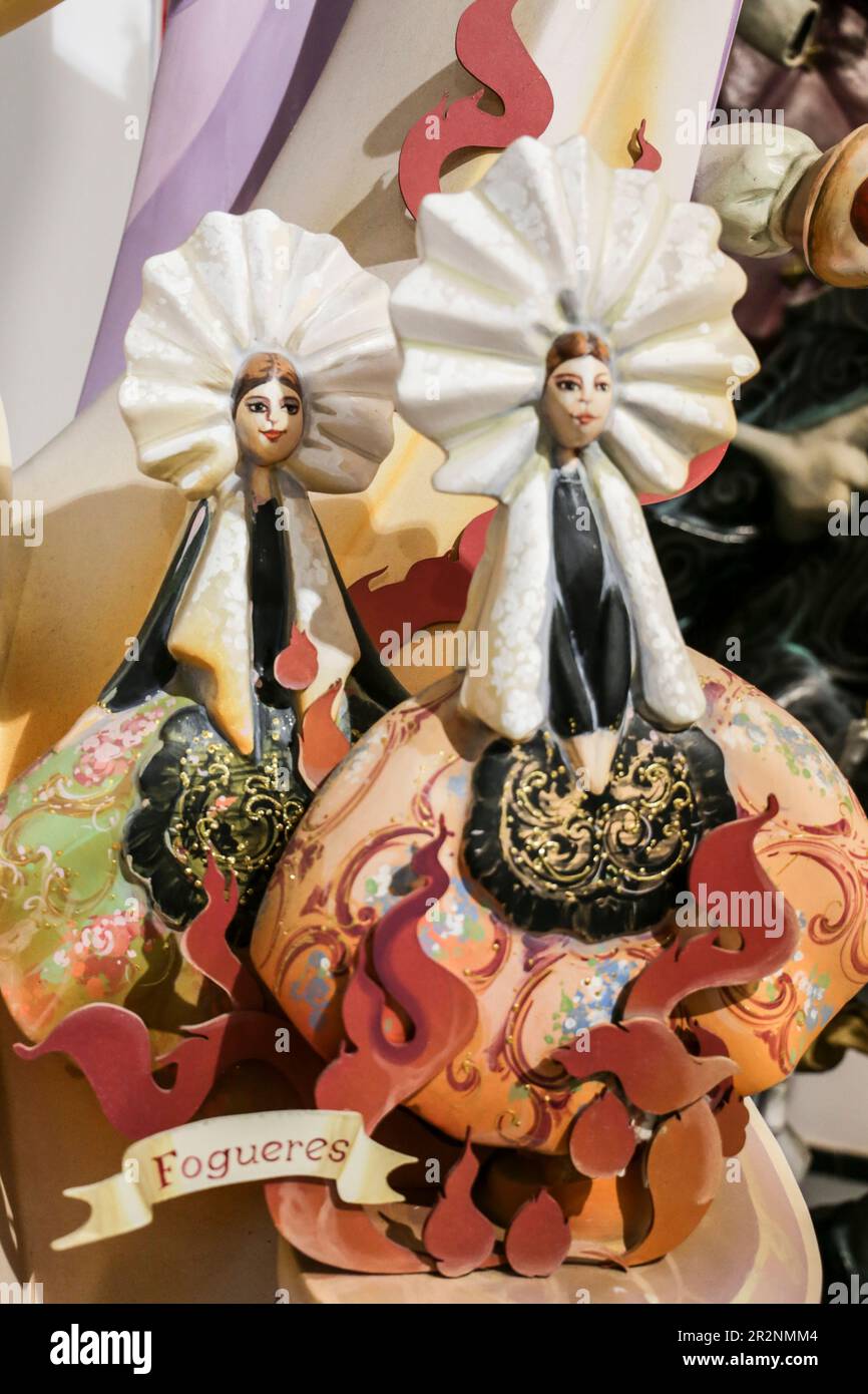 Alicante, Spain- May 16, 2023: Pardoned ninots exhibited in the ...