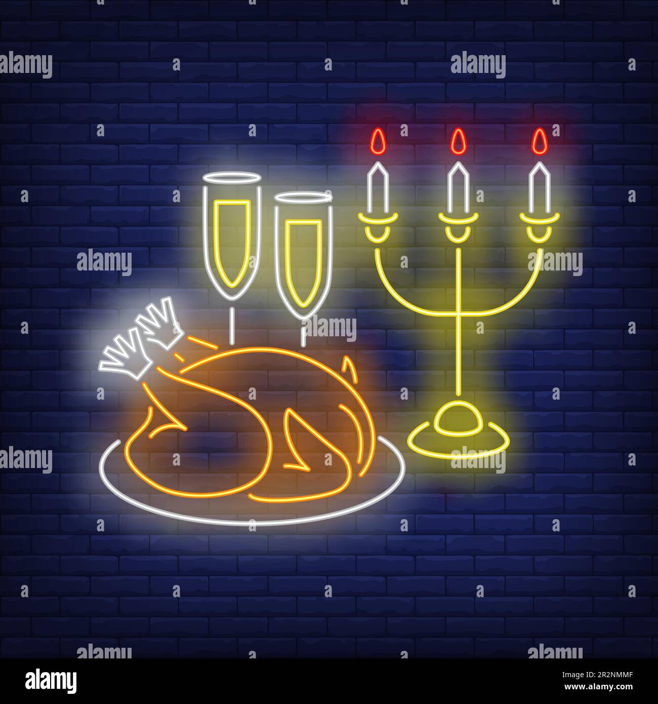 Christmas turkey neon sign Stock Vector Image & Art - Alamy