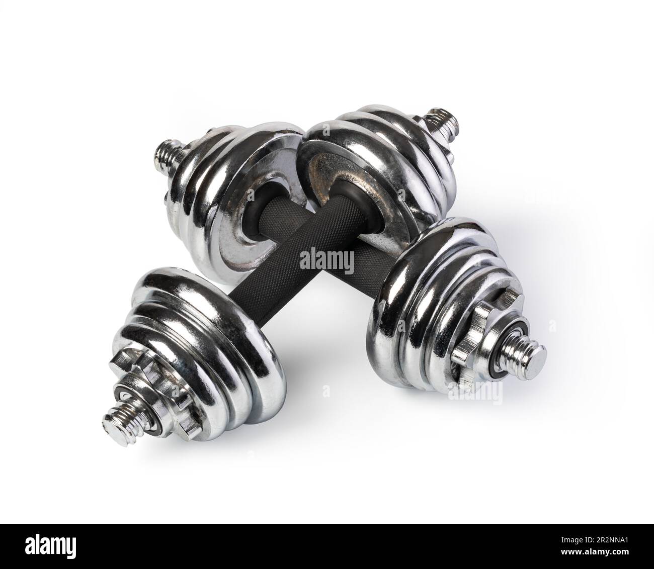 dumbbell for fitness isolated on white background Stock Photo - Alamy