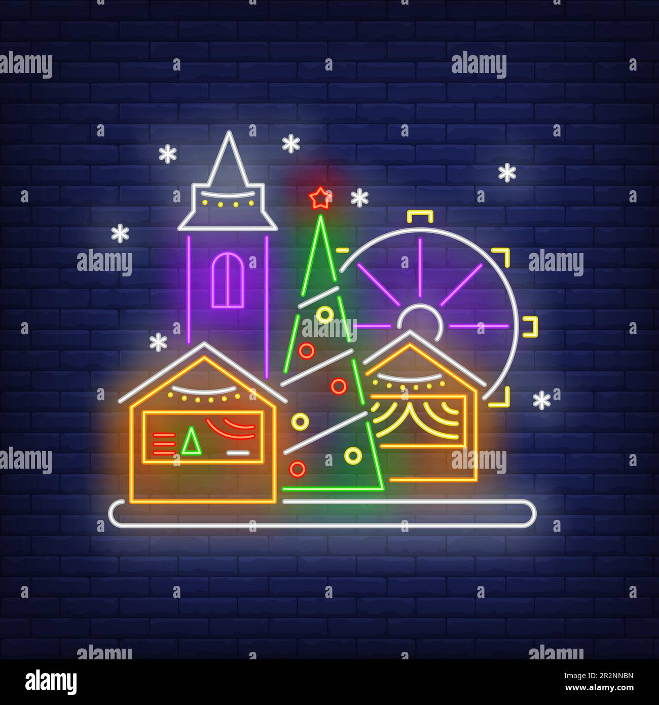 Christmas fun fair neon sign Stock Vector Image & Art - Alamy