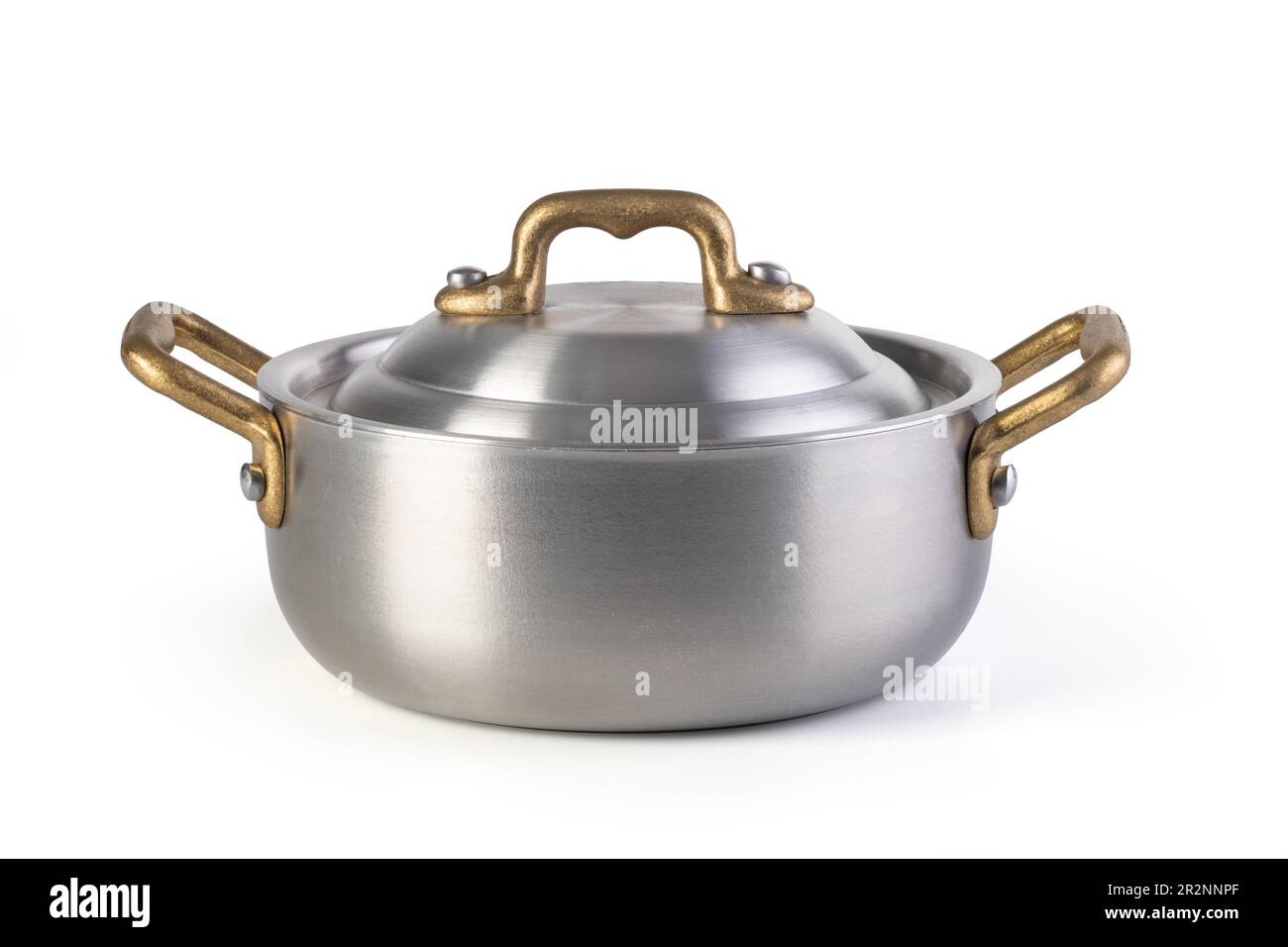 Stainless saucepan isolated on white background Stock Photo - Alamy