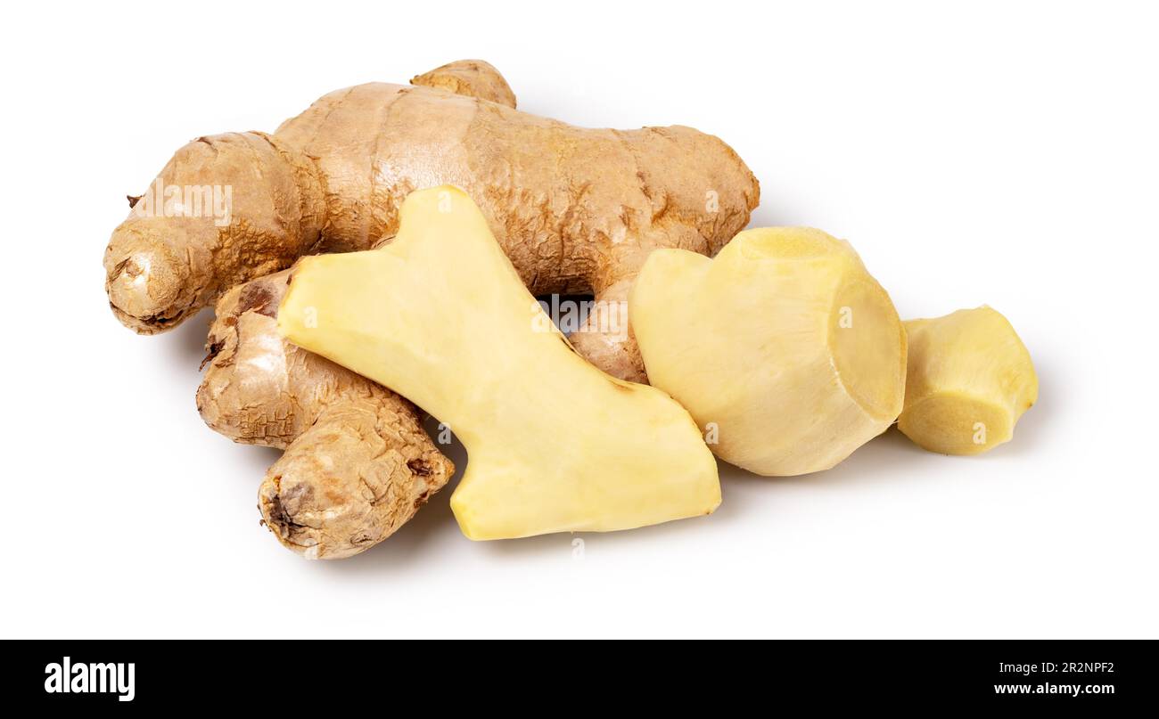 fresh ginger isolated on white background Stock Photo - Alamy