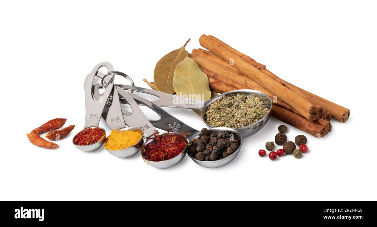 spices set isolated on white background Stock Photo - Alamy