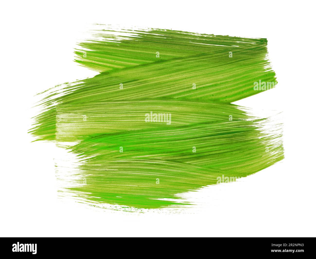 green paint brush texture on white background Stock Photo - Alamy