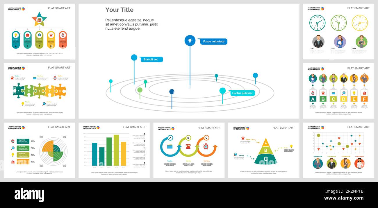 Colorful marketing or consulting concept infographic charts set Stock ...