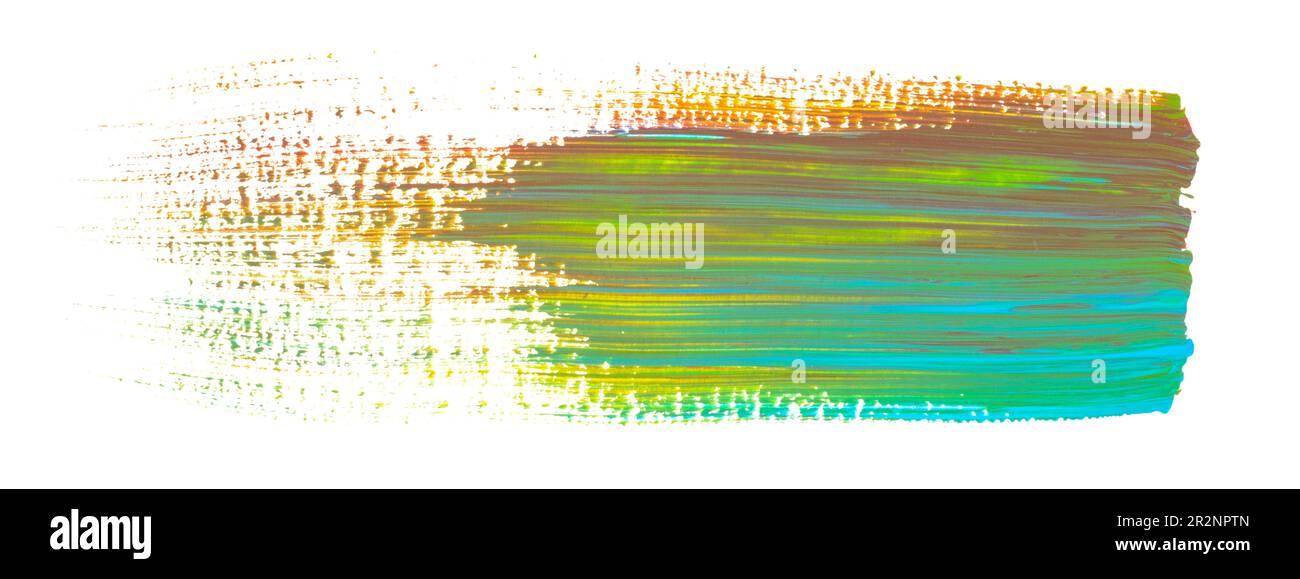 multicolor paint brush texture on white background Stock Photo - Alamy