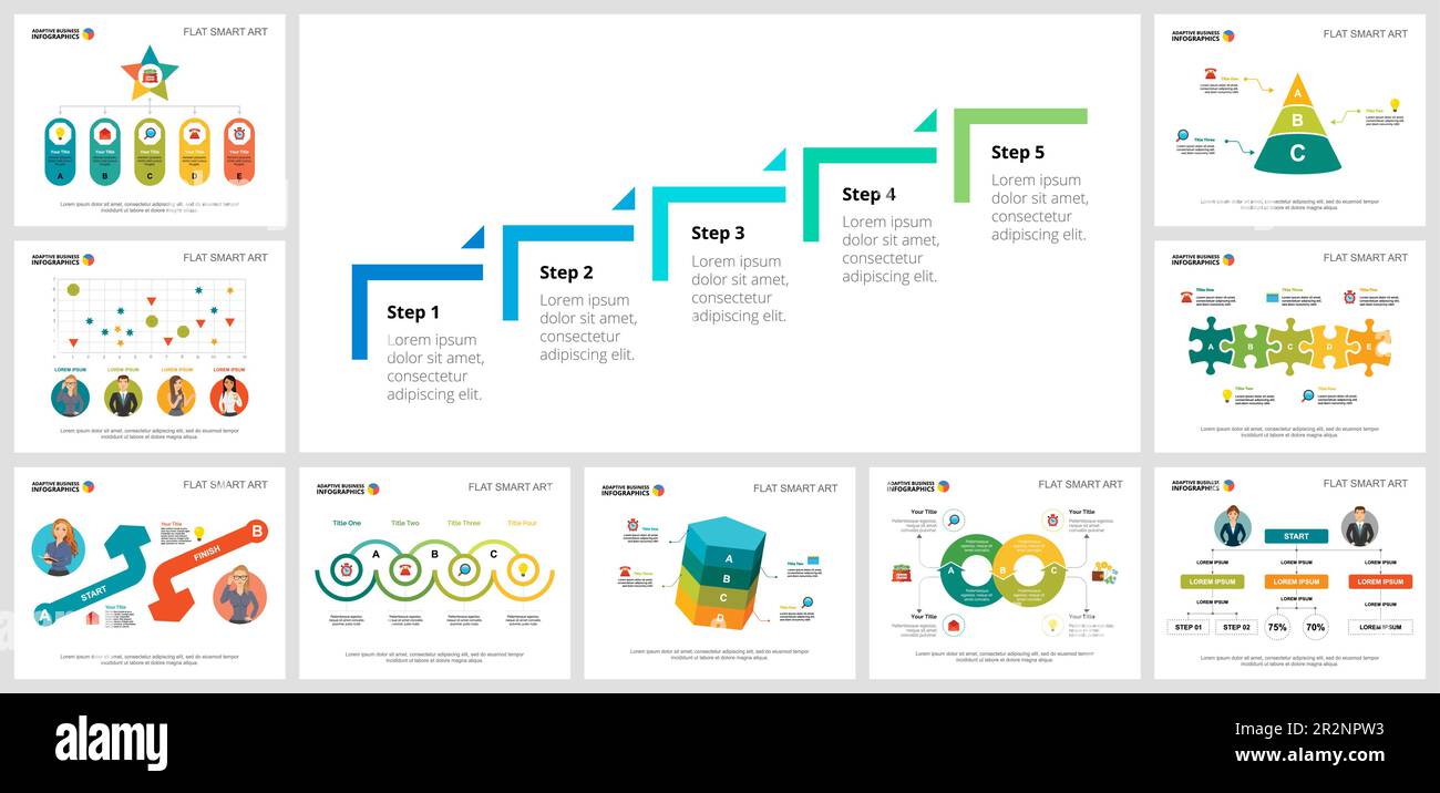 Colorful startup and management infographic charts set Stock Vector ...