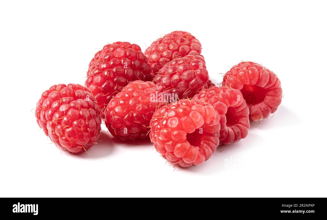 ripe raspberry isolated on white background Stock Photo - Alamy