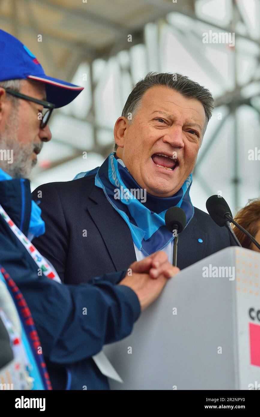 Naples, Italy. 20th May, 2023. Pierpaolo Bombardieri, general secretary ...