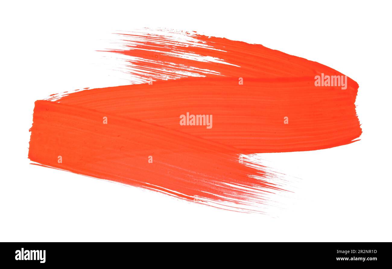 Red paint brush texture on white background Stock Photo - Alamy