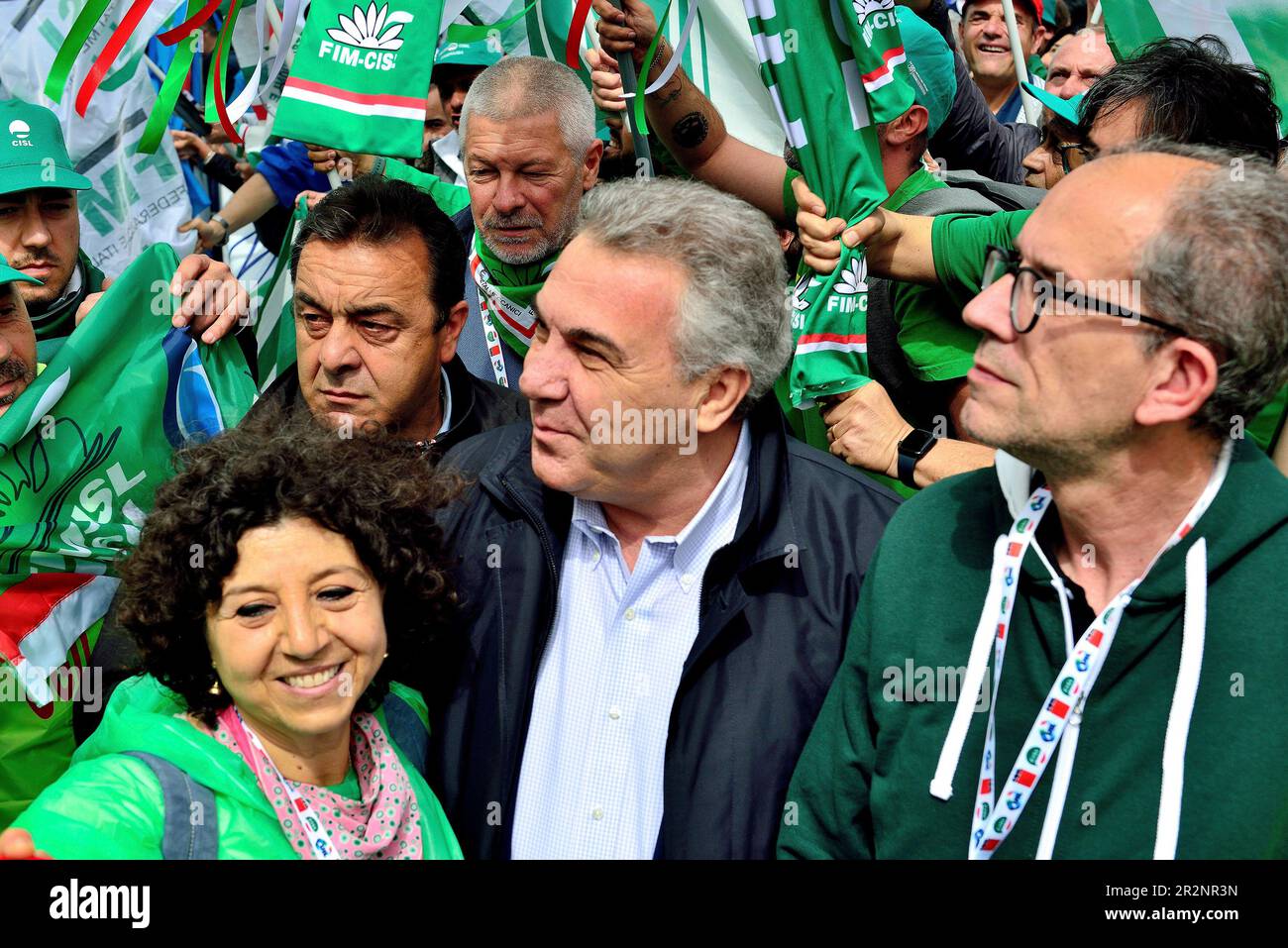 Naples, Italy. 20th May, 2023. Luigi Sbarra, general secretary of the ...