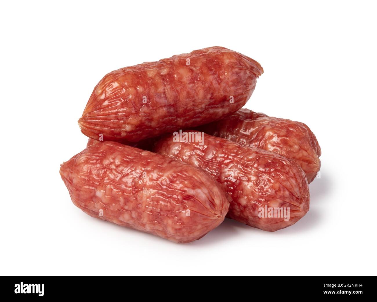 Mini sausages. Isolated on white background Stock Photo - Alamy