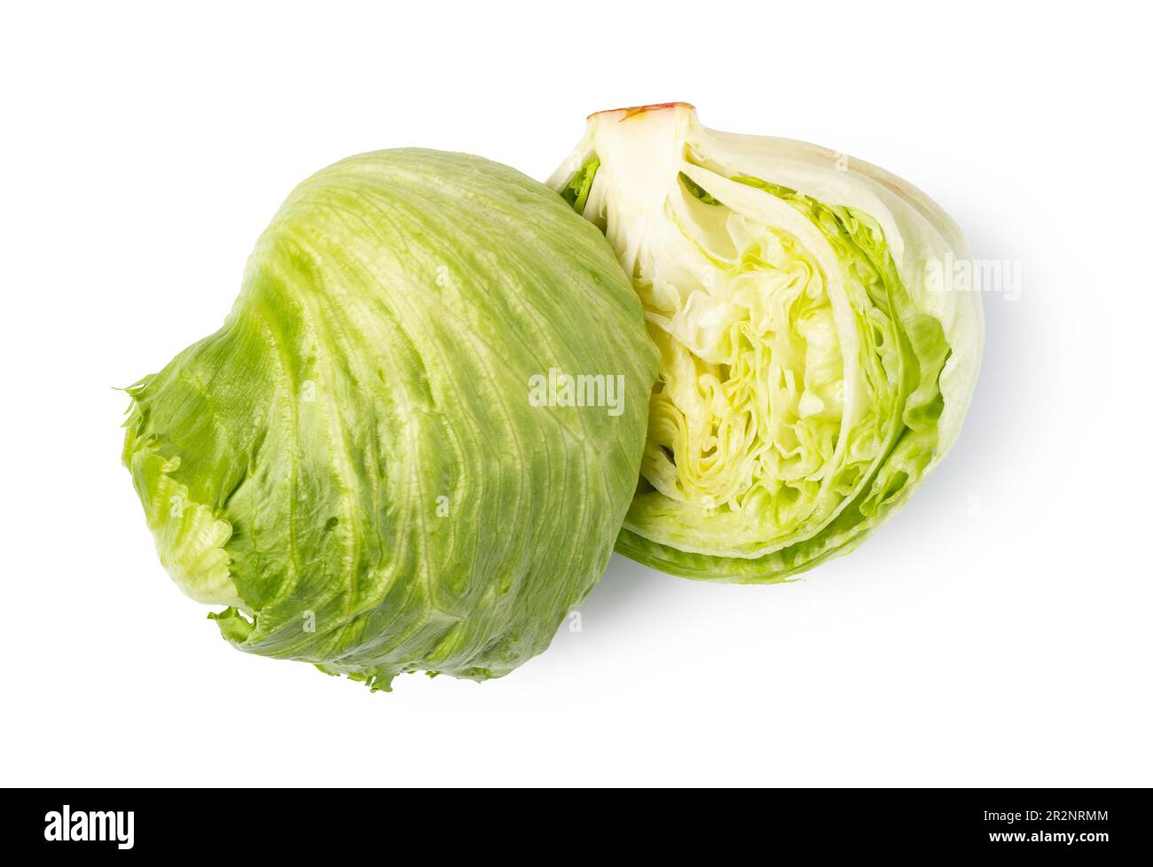 Green iceberg lettuce isolated on white background Stock Photo - Alamy