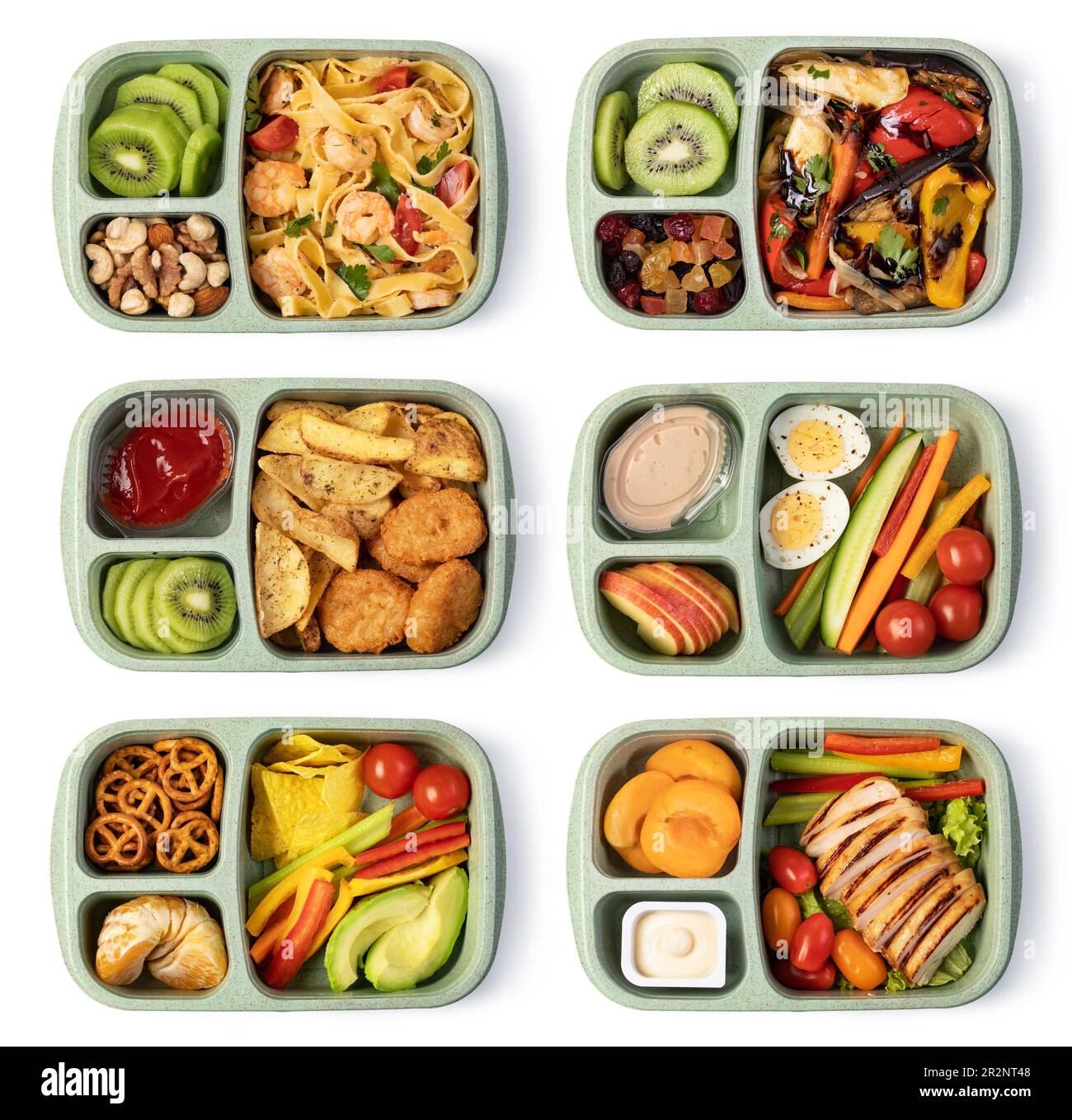 Lunch box with delicious food isolated on a white background Stock ...