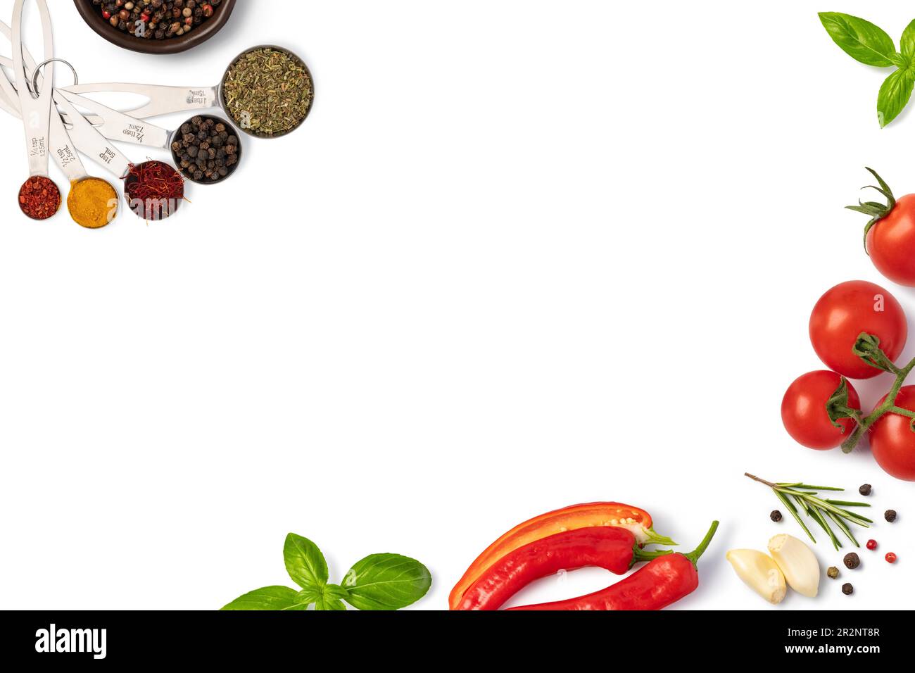 Food background with free space for text. Composition with ingredients ...