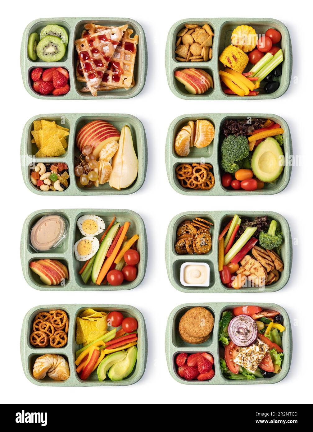 Lunch box with delicious food isolated on a white background Stock ...