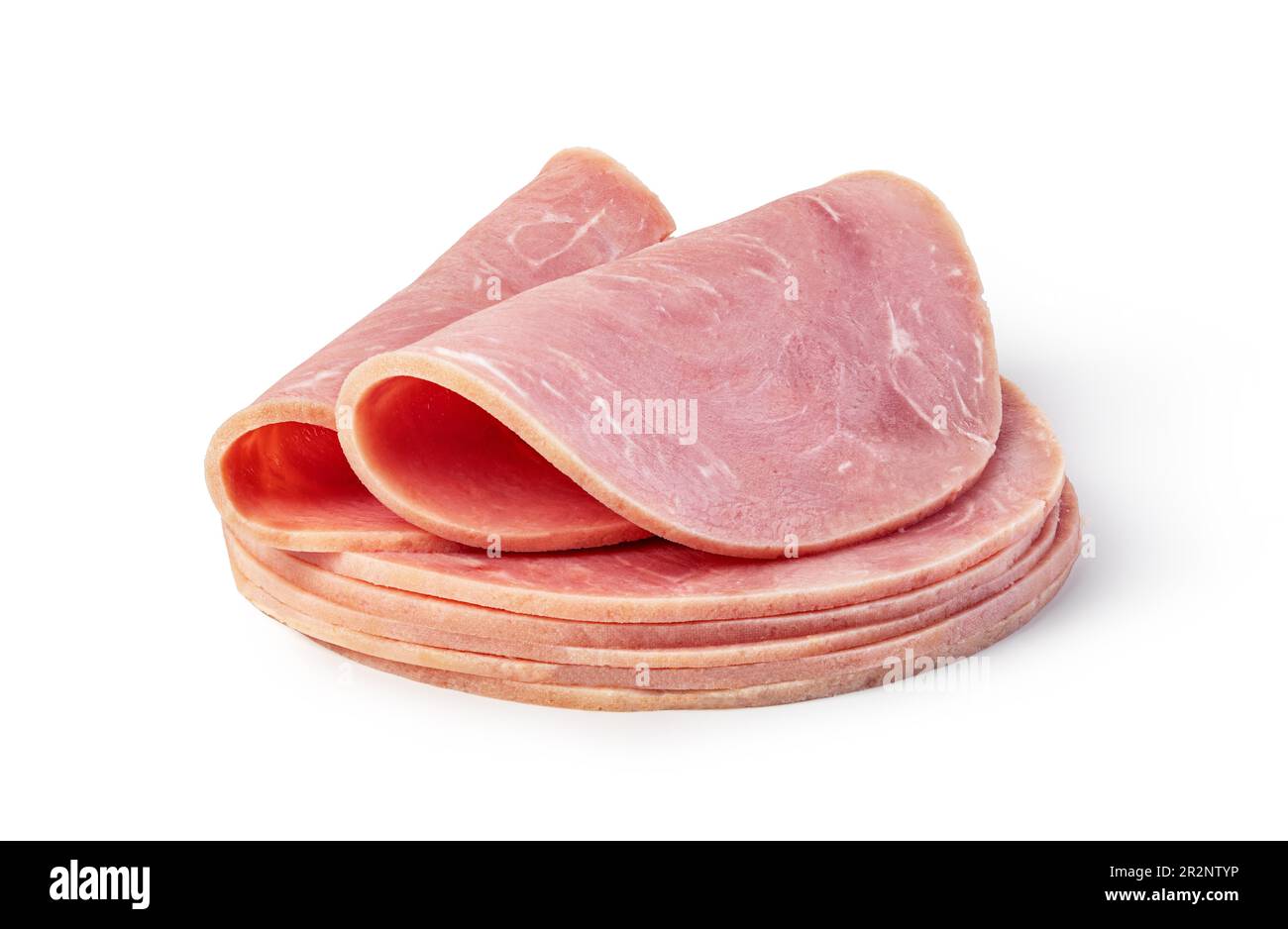 pork ham slices isolated on white background Stock Photo - Alamy