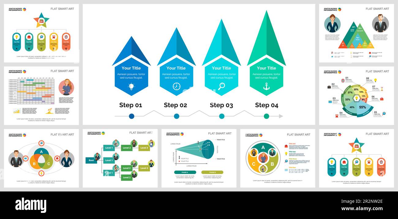 Colorful management or analytics concept infographic charts set Stock ...