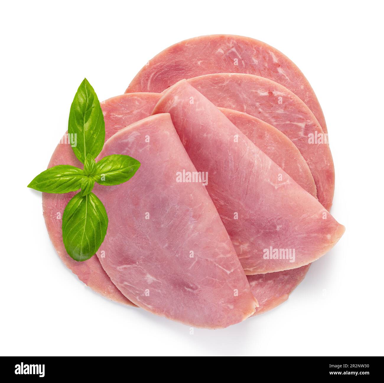 pork ham slices isolated on white background Stock Photo - Alamy